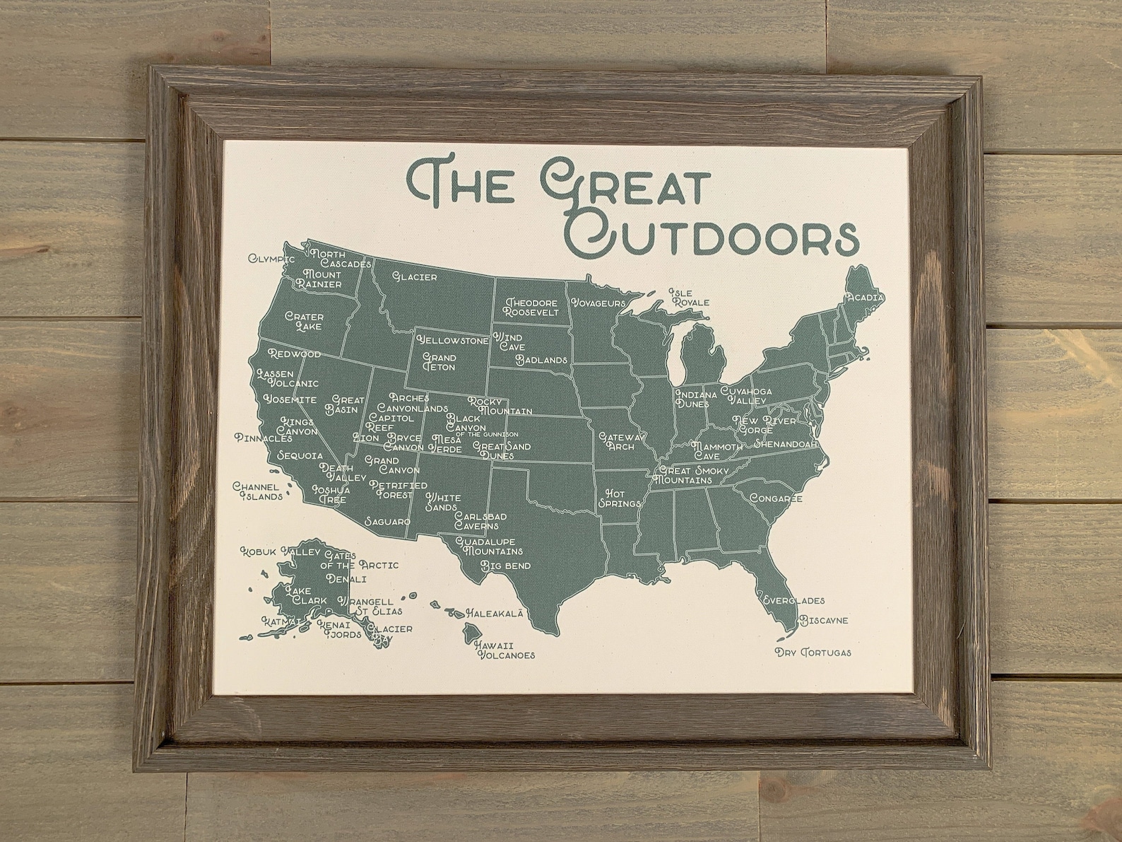 National Park Push Pin Map With Wooden Tree Push Pins Great - Etsy