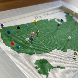 CUSTOM Mini Push Pin Map, Small Space Framed USA, Grandkids Family Map ...