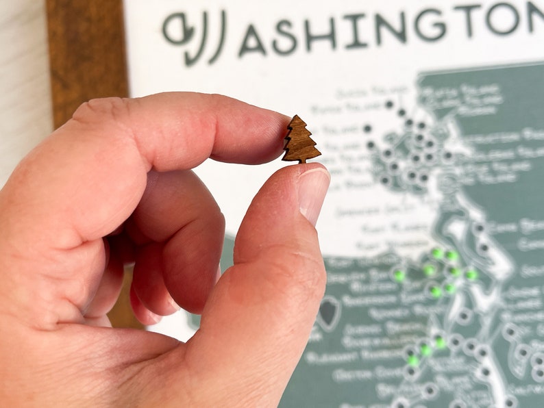 Maine State Park Push Pin Map, Wooden Tree Pins, Custom Wedding Gift ...