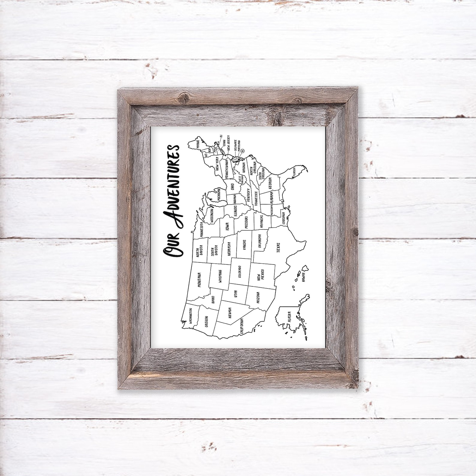 USA Our Adventures Map DIGITAL DOWNLOAD Printable Travel - Etsy