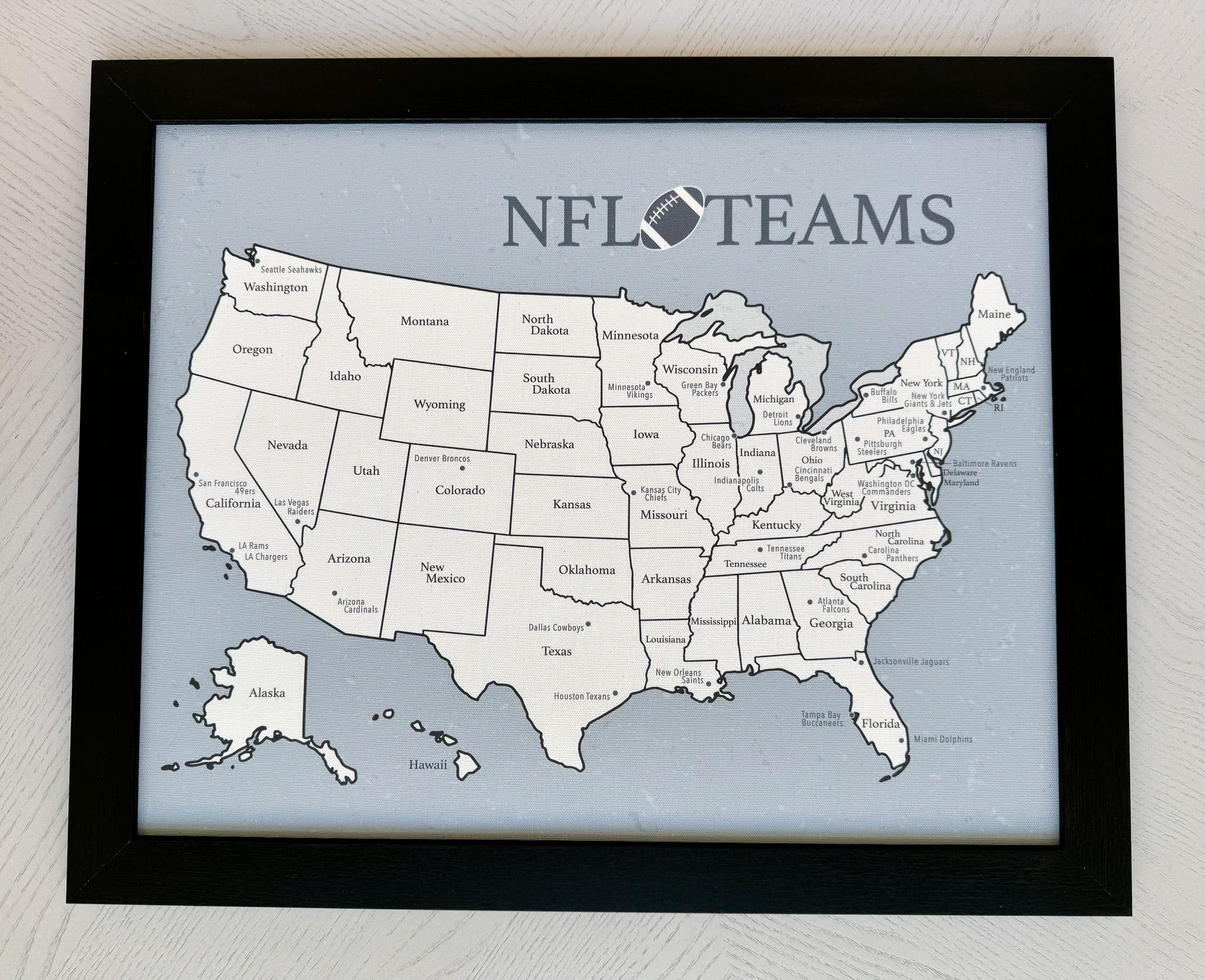 NFL Stadium Push Pin Map: Personalized Football Travel Tracker ...