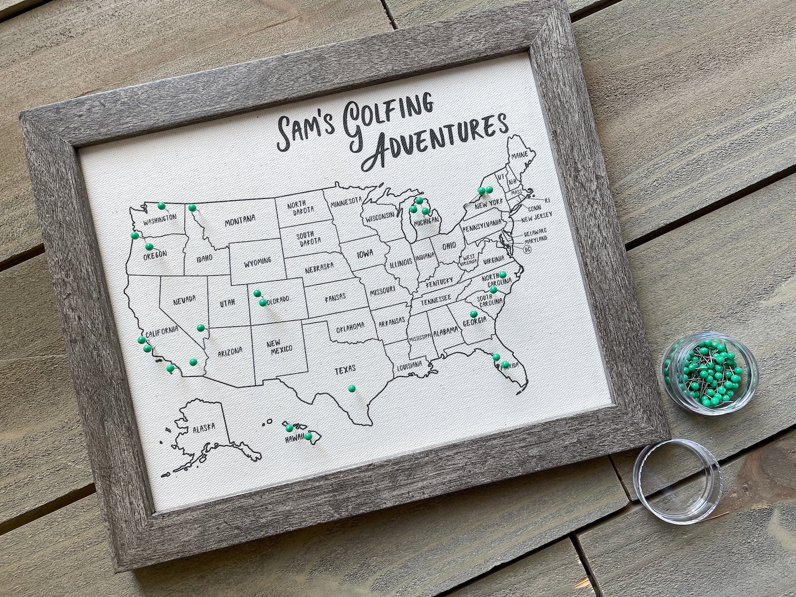 USA Push Pin Personalized Map Travel Tracking 8x10 11x14 | Etsy
