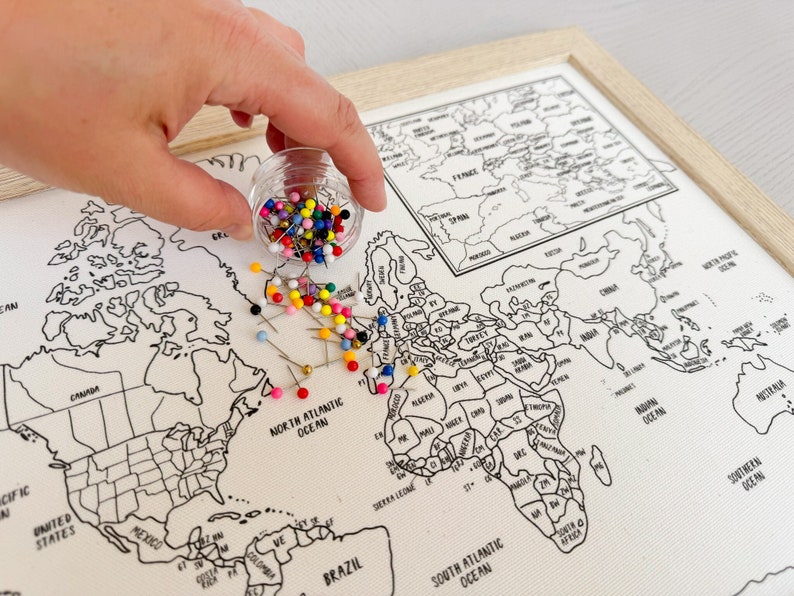 Personalized World Push Pin Travel Map: Europe Detailed, World ...