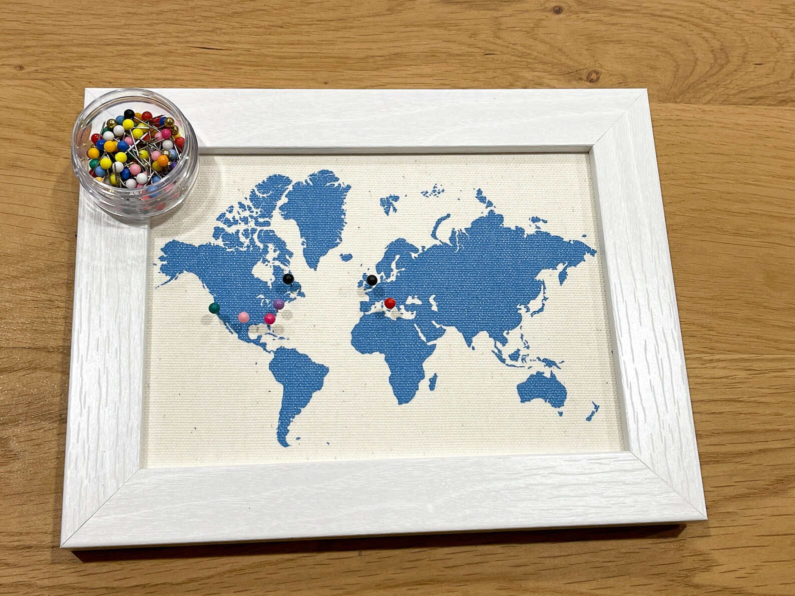 Framed World Map With Push Pins: Personalized Travel Tracker (5x7) Mini ...