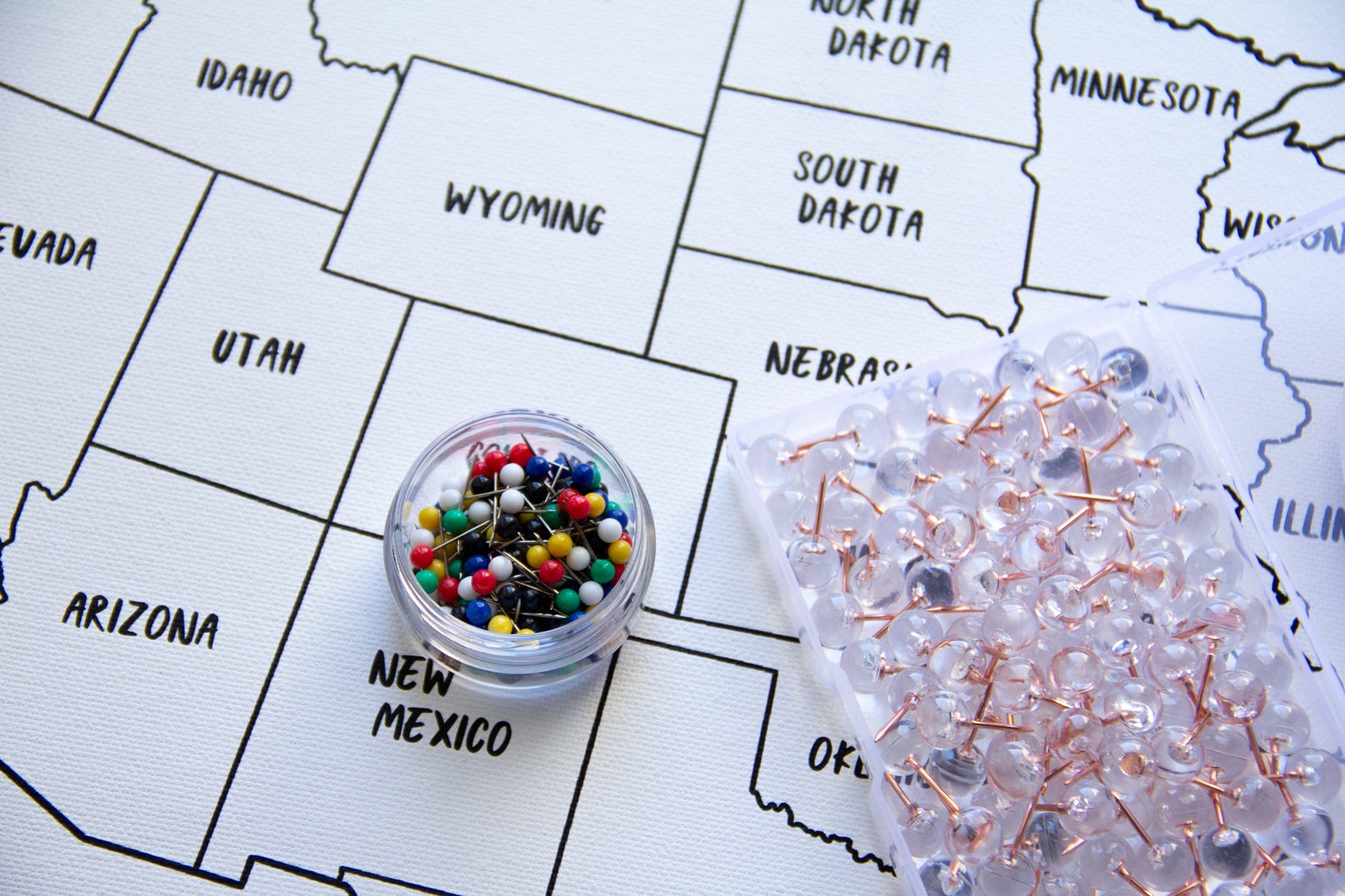 Map Push Pins Set of 50 100 or 200 Multi Color Custom Map - Etsy