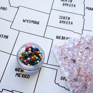 Map Push Pins, Set of 50, 100 or 200, Multi Color, Custom Map Pin ...