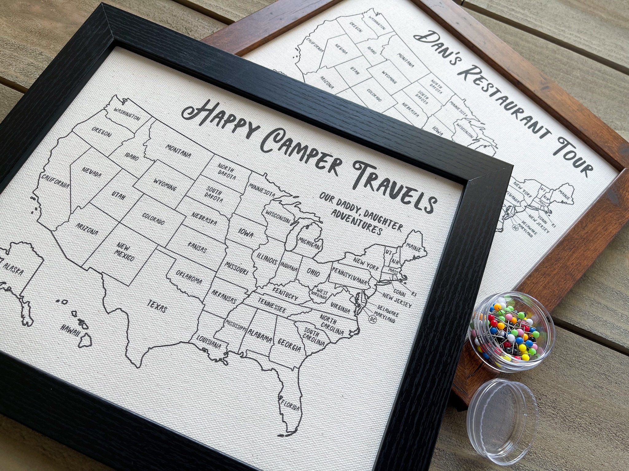 USA Push Pin Personalized Map Travel Trailer Adventures | Etsy