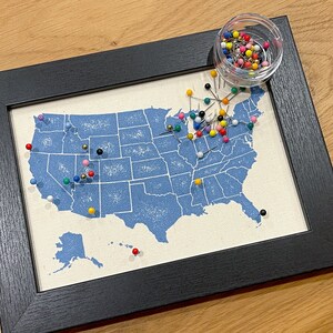 Mini Push Pin Map, Small Map of USA Travel Tracking, Van Trailer Map ...
