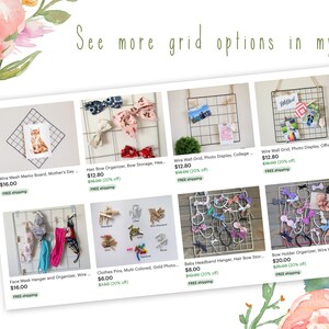 Wire Wall Grid Photo Display: Dorm Decor, Vision Board (14x14 Inches ...