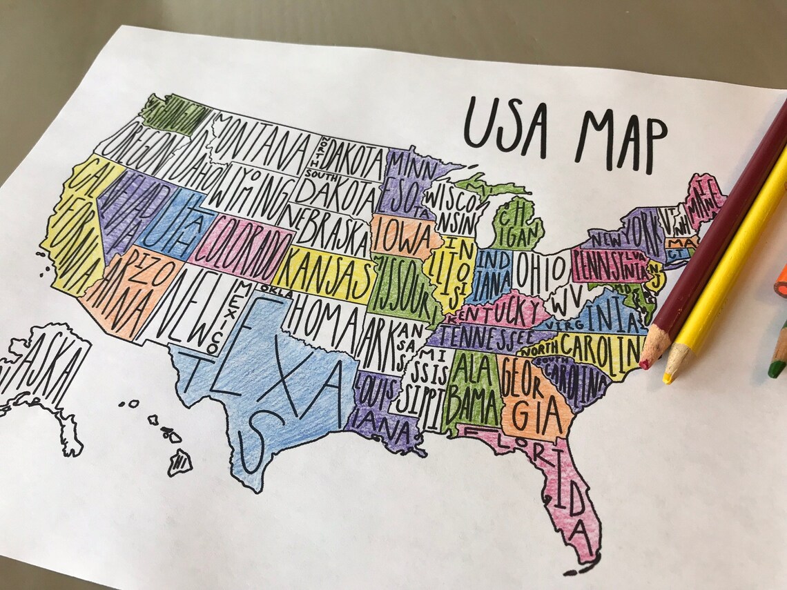 USA Our Adventures Map DIGITAL DOWNLOAD Printable Travel - Etsy