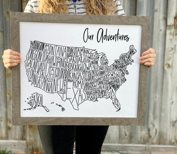 DIY Large Push Pin Map Poster Custom Map Travel State | Etsy