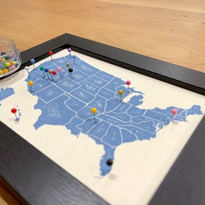 Mini Push Pin Map, Small Map of USA Travel Tracking, Van Trailer Map ...