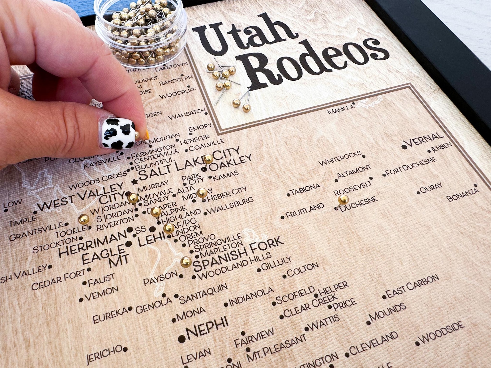 Rodeo Push Pin Map: Personalized Western Wall Decor, Major Rodeos in ...