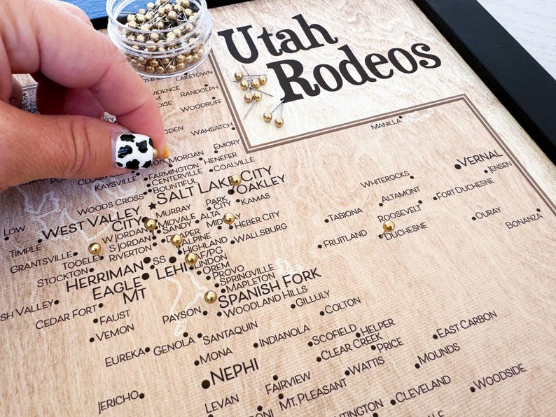Rodeo Push Pin Map: Personalized Western Wall Decor, Major Rodeos in ...