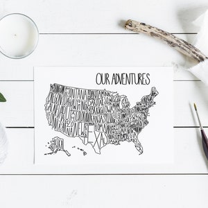 USA Map Printable, Homeschool Decor, Large Poster, Art, Print, Sales ...