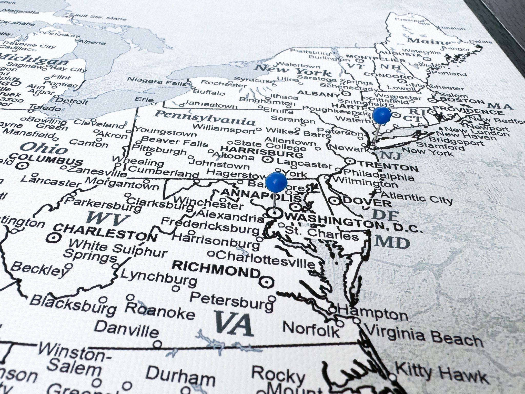 Personalized Push Pin Us Travel Map Major Cities State Capitals