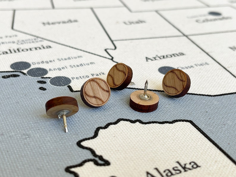MLB Stadium Push Pin Map: Large Push Pin Map, Personalized Baseball ...
