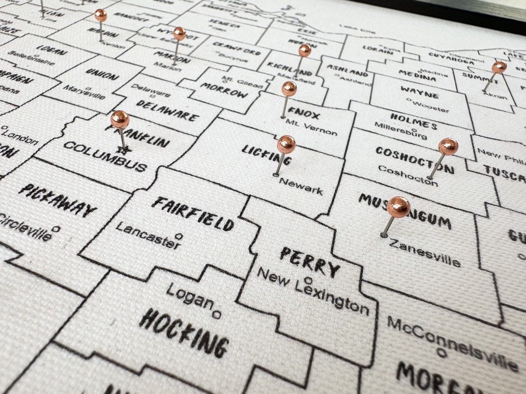 Personalized State County Push Pin Map: Request Your Own State, County ...