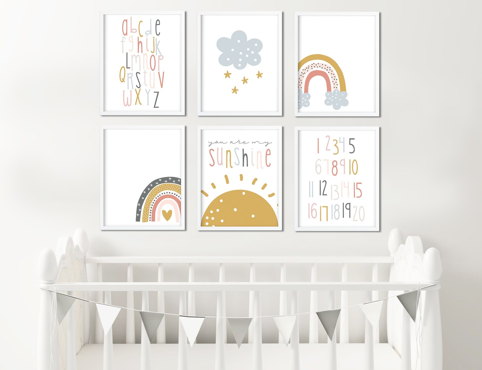 Buy ABC Rainbow Nursery Print Set of 9 Nursery Decor Nursery Online in ...