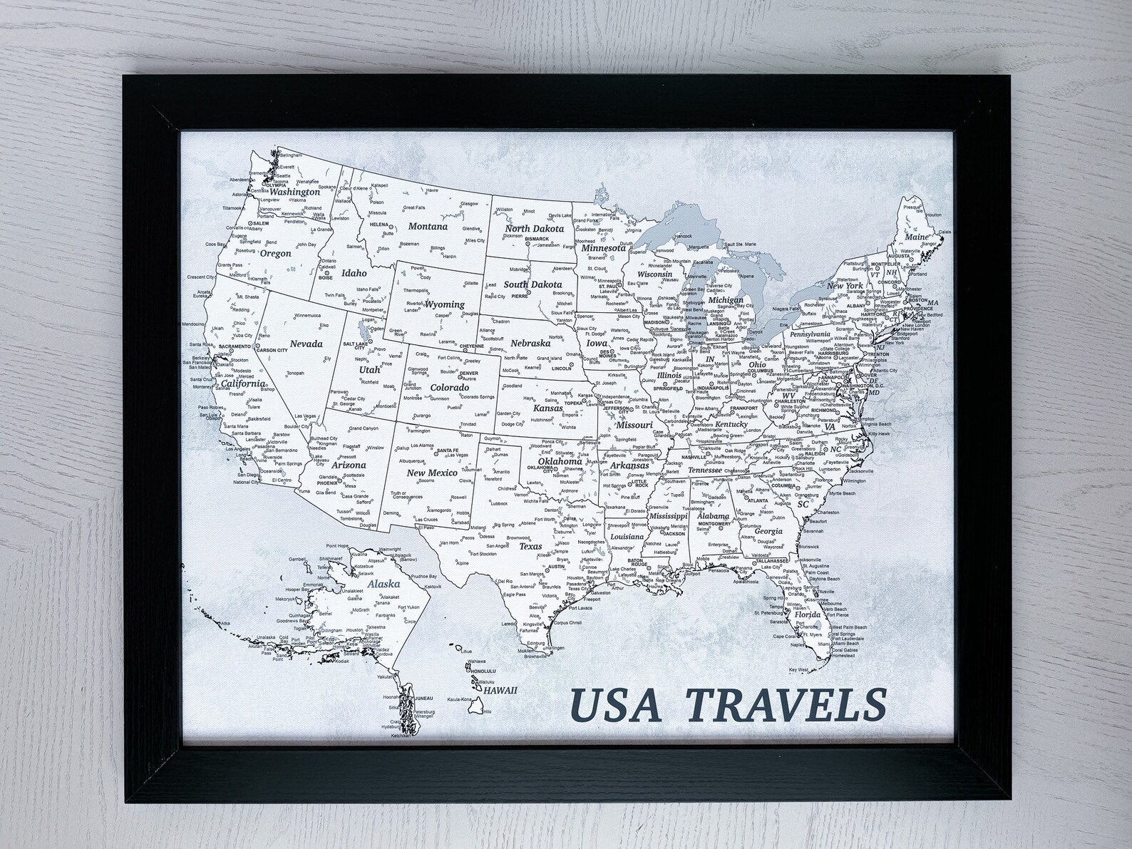 Personalized Push Pin US Travel Map: Major Cities & State Capitals ...