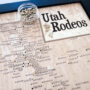 Rodeo Push Pin Map: Personalized Western Wall Decor, Major Rodeos in ...
