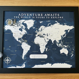 Detailed World Push Pin Map, Custom Push Pin Map for Travels ...