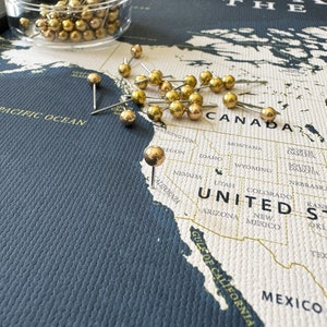 Detailed World Push Pin Map, Framed Push Pin World Map for Travels ...