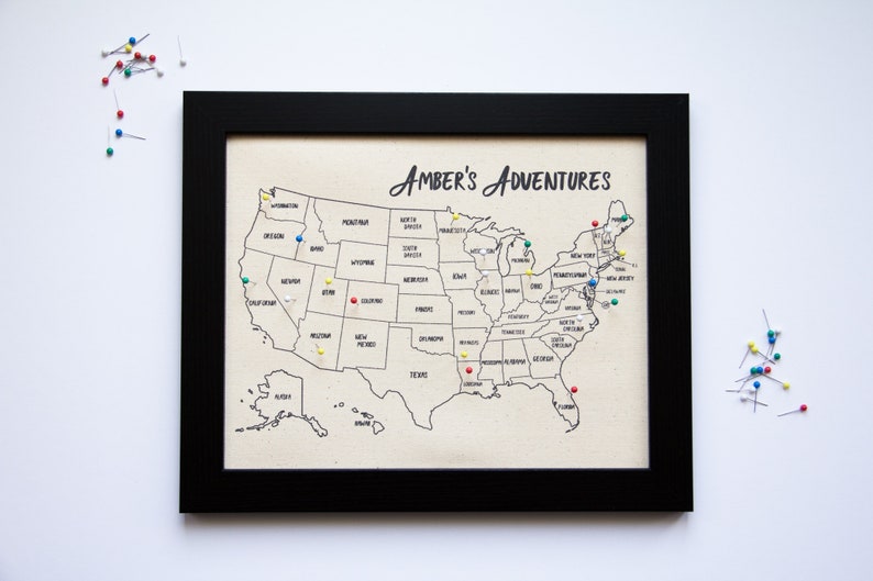 DIY Amusement Park US Map: Roller Coaster Push Pin Travel Tracker ...