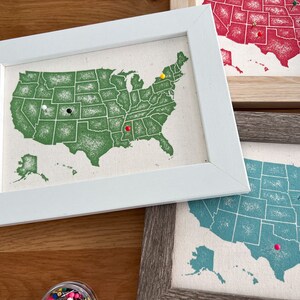 Mini Push Pin Map, Small Map of USA Travel Tracking, Van Trailer Map ...