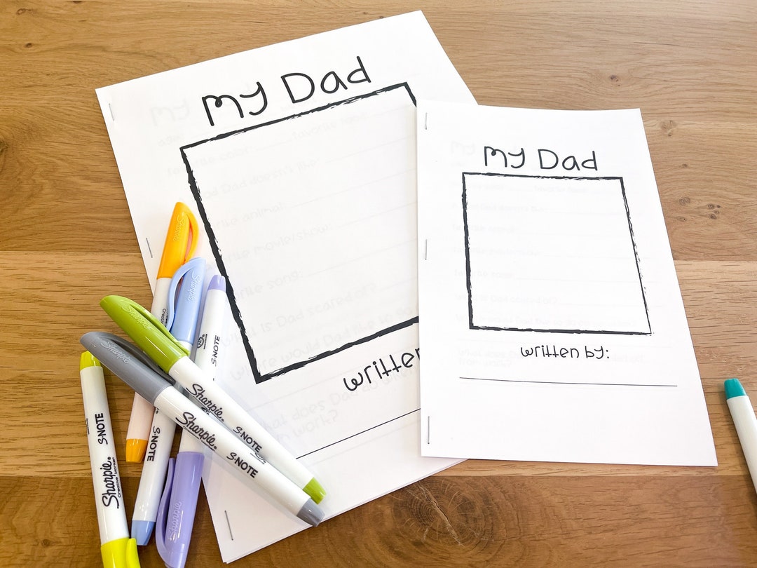 Printable Father's Day Booklet, Black and White, Draw and Journal All ...