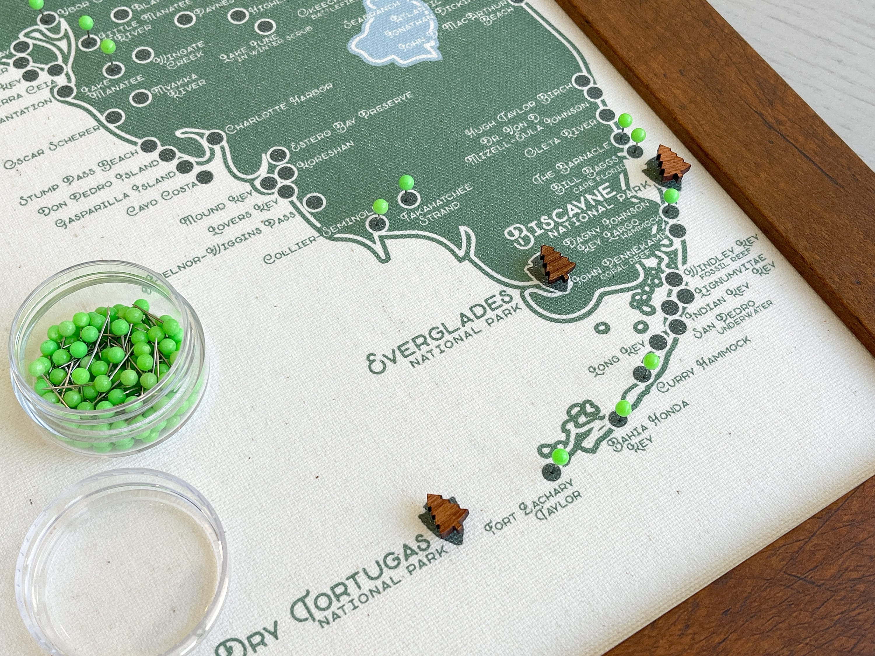 Florida State Park Push Pin Map: Adventure Tracker, Wooden Tree Pins - Etsy