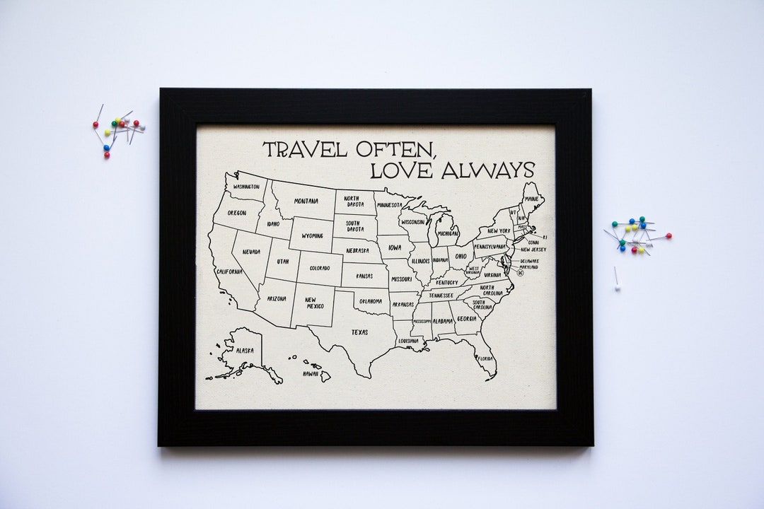 Push Pin Map, Personalized Travel Map, Gift for Couple Who Travels ...