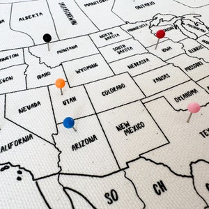 North America Travel Map: Custom Push Pin Map, Map of USA, Mexico and ...