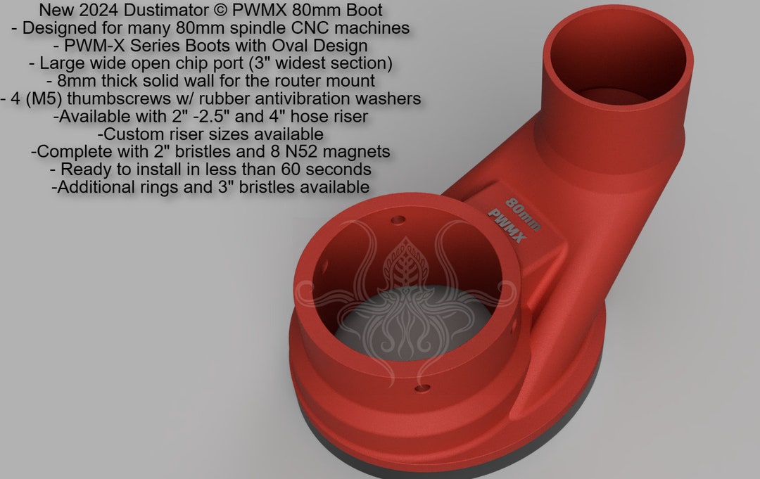 2024' Dustimator © 80mm PWMX CNC Dust Shoe (magnetic Base Dust Shoe for ...