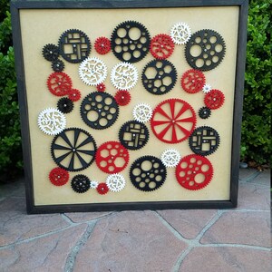 Large Sized Living Gear Art - 3D Printed Gears and Hand Made Hardwood ...
