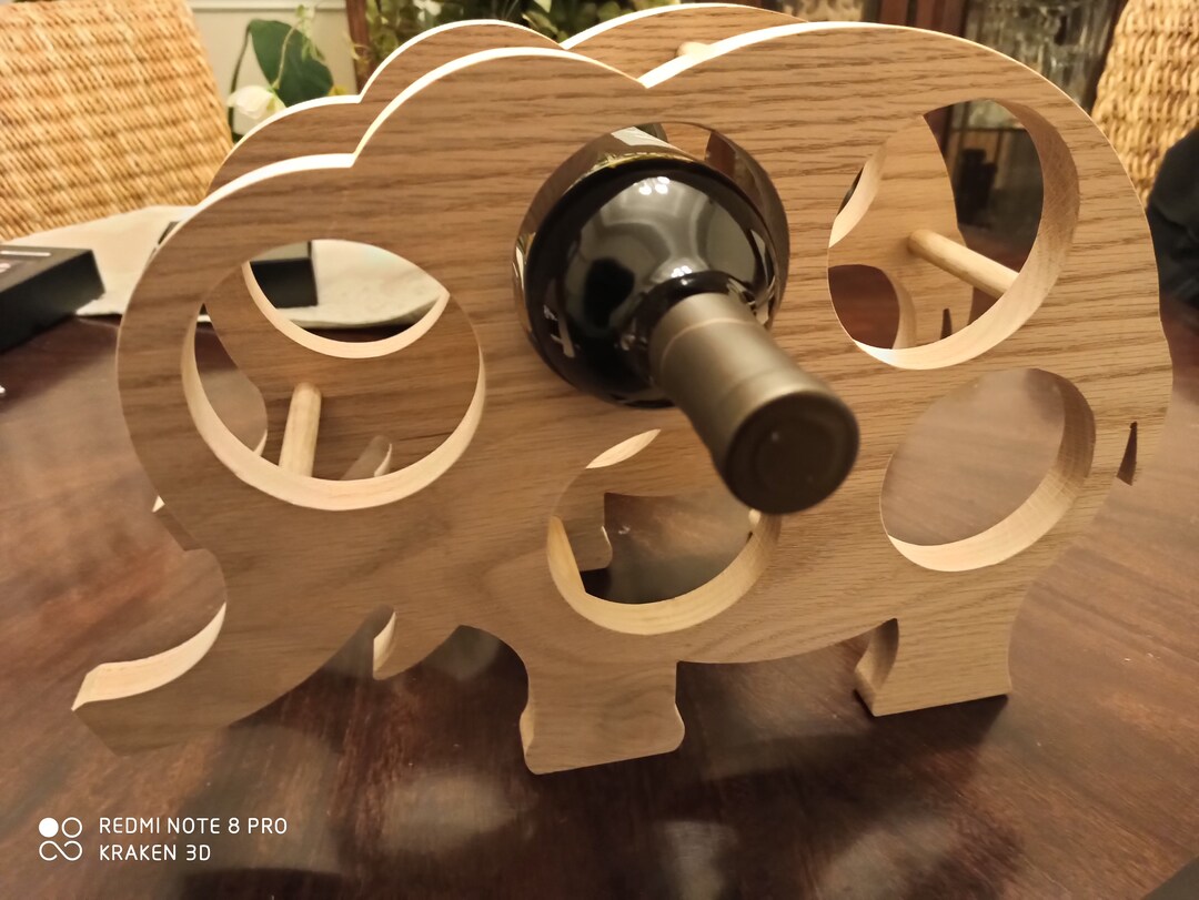 Elephant Wine Holder - Holds 5 Standard Wine Bottle up to 3.5" (made of ...