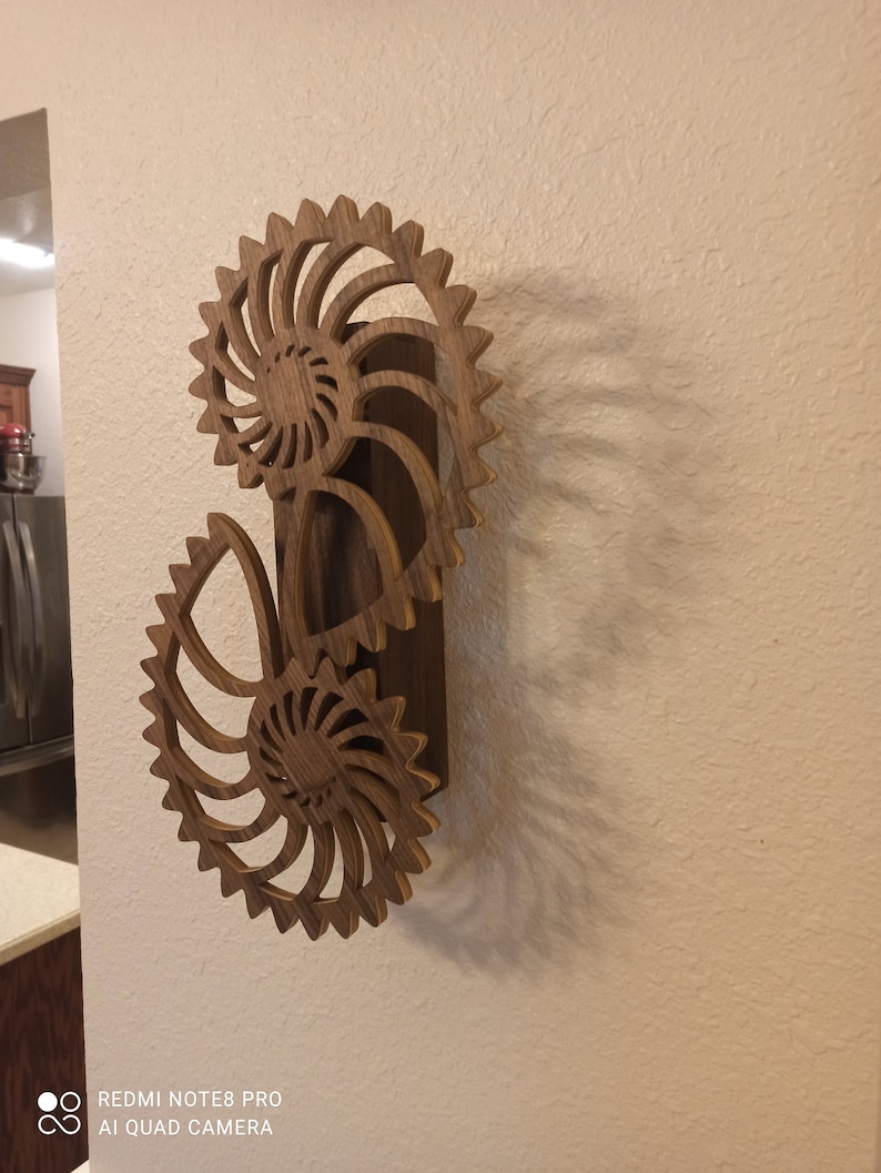 Special Build - **black Walnut** Nautilus Gears - Living Wall Art - Etsy