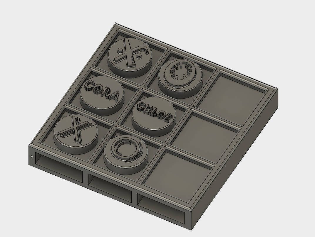 Custom 3D Printed Tic Tac Toe Board W/ Play Pieces Travel | Etsy