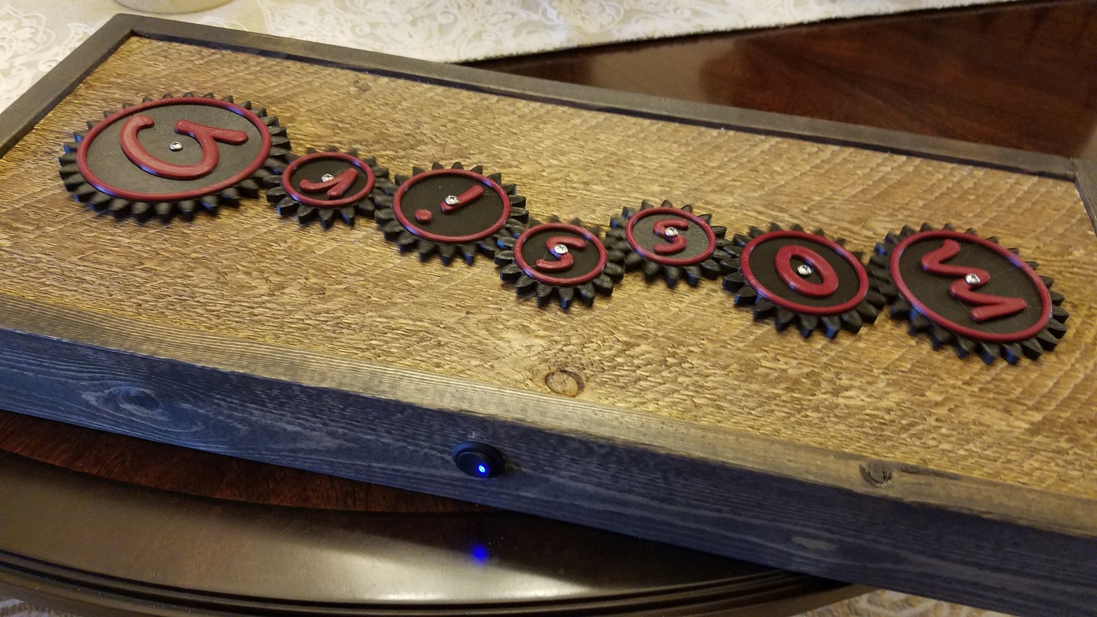 Living Gear Art 3D Printed Gears and Hand Made Wooden Frame - Etsy
