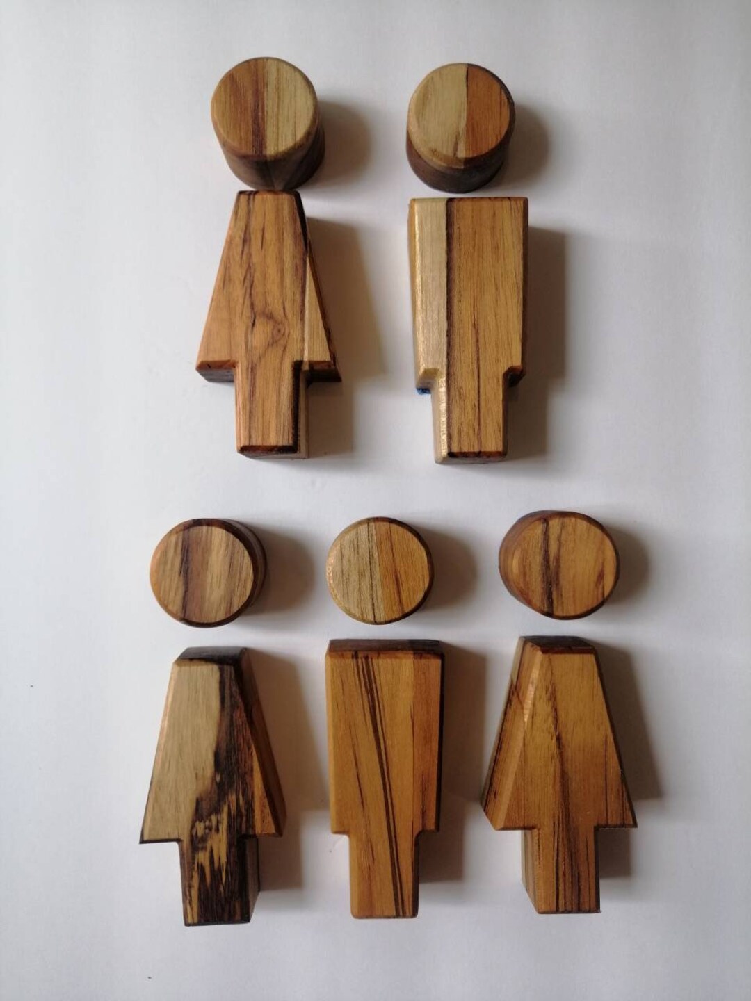 Modern Decorative Restroom Sign - (wooden "peoples" in Solid 1" Teak ...