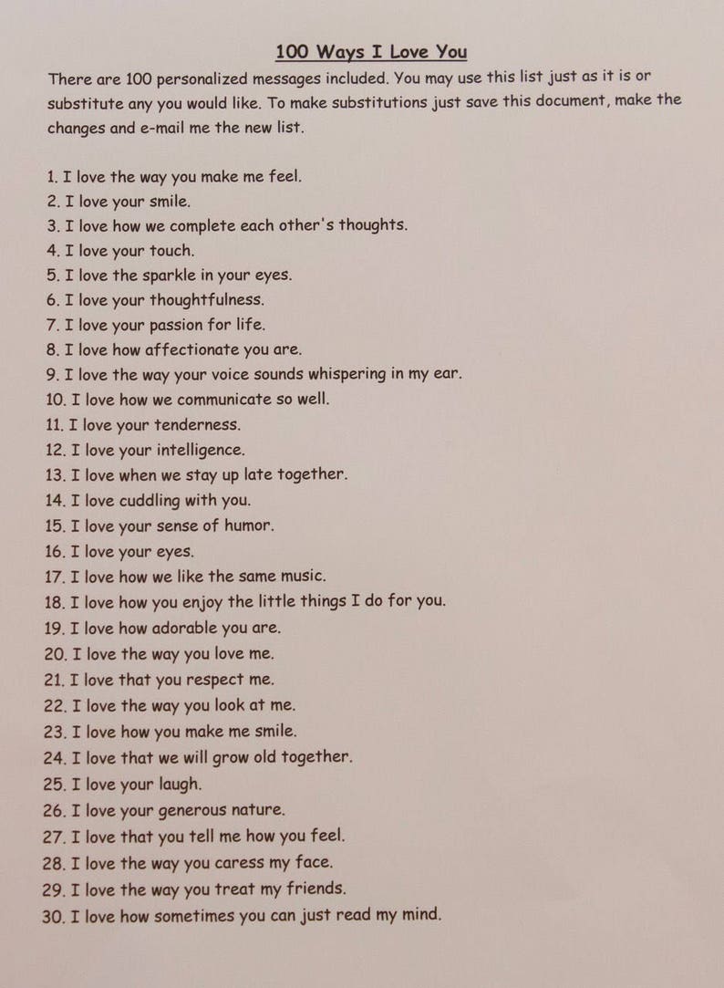Personalized Love Pills, Secret Love Messages, 100 Reasons I Love You ...