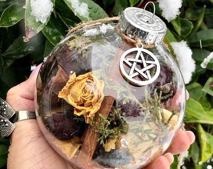 Yule Witch Ball Ornament | Home Blessing | Amulet | Winter Solstice ...