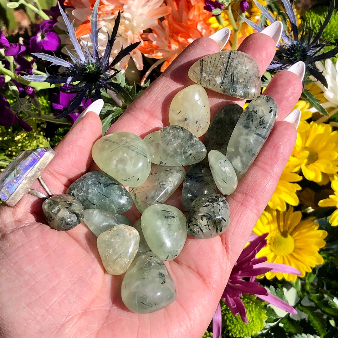 Prehnite Epidote Tumbled Stone Set of 3 - Etsy