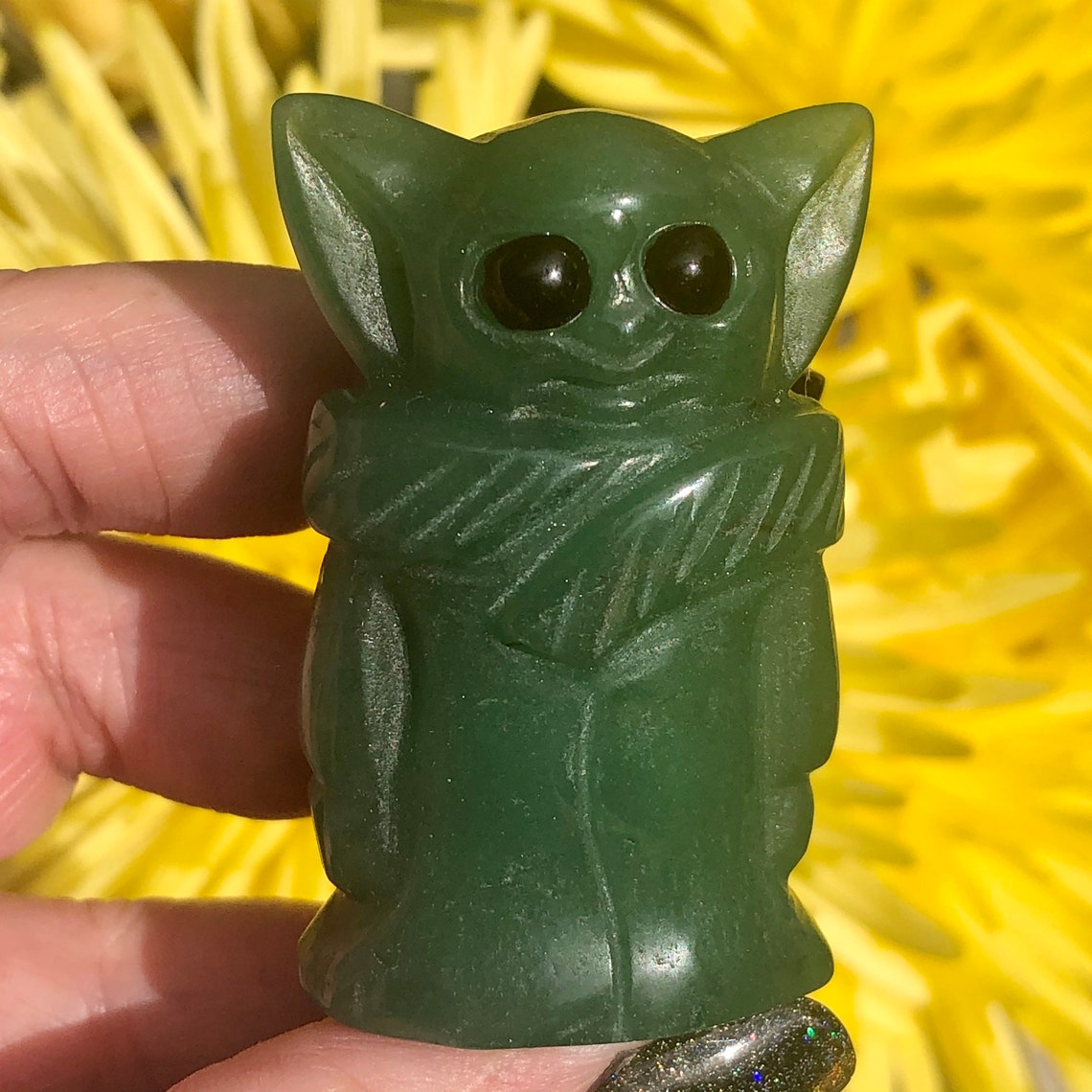 Baby Yoda Crystal Green Aventurine - Etsy