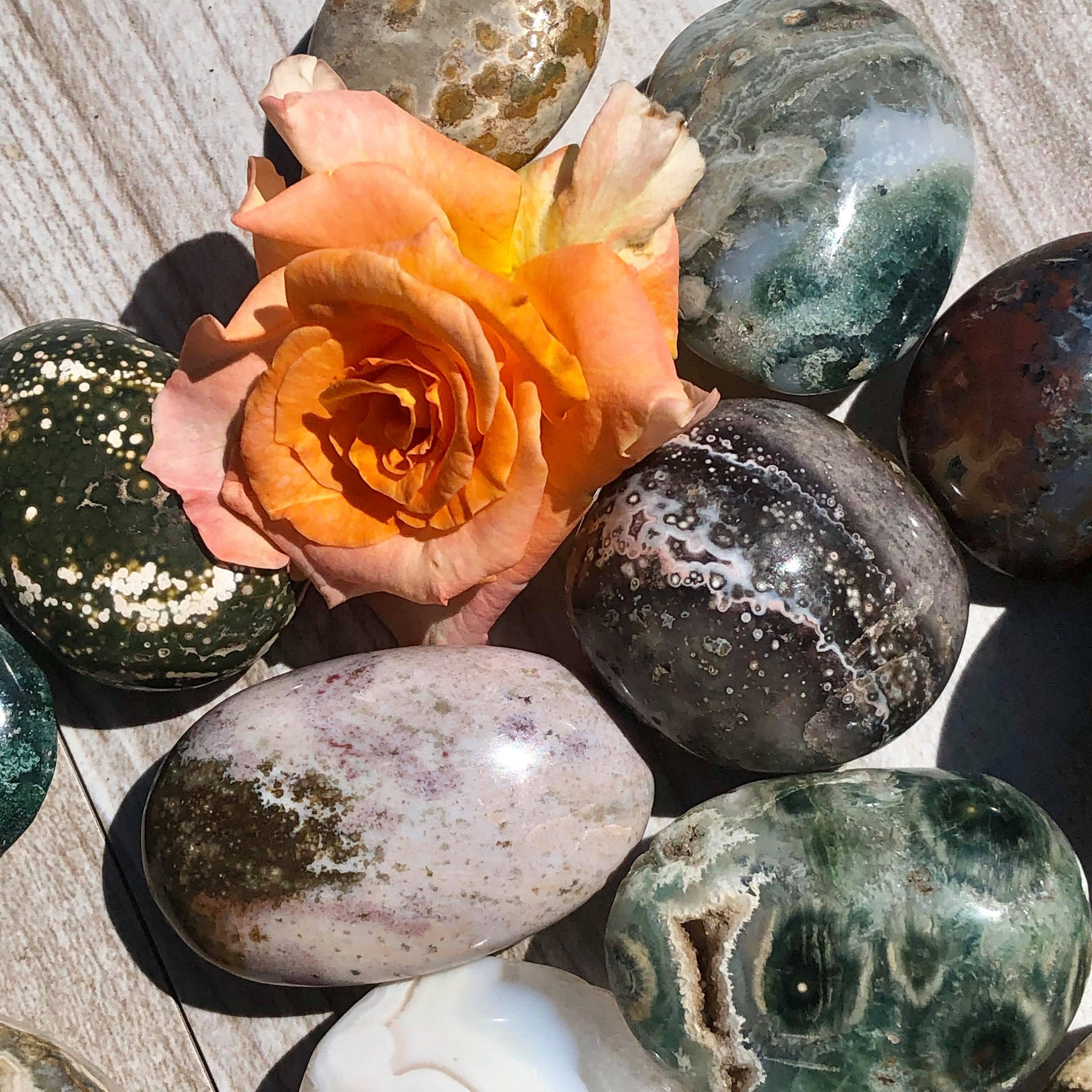 Ocean Jasper Palm Stone Medium | Etsy