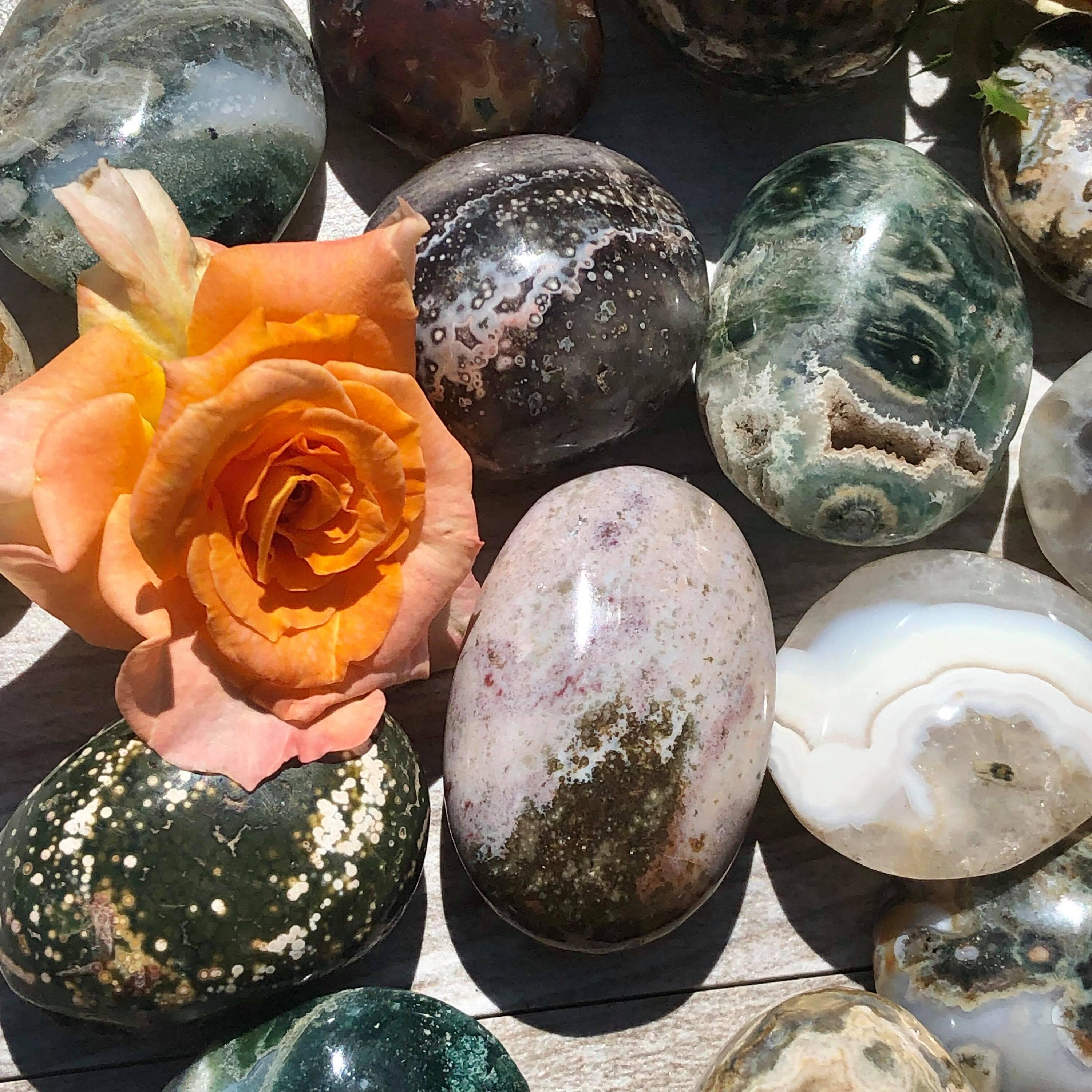 Ocean Jasper Palm Stone Medium | Etsy