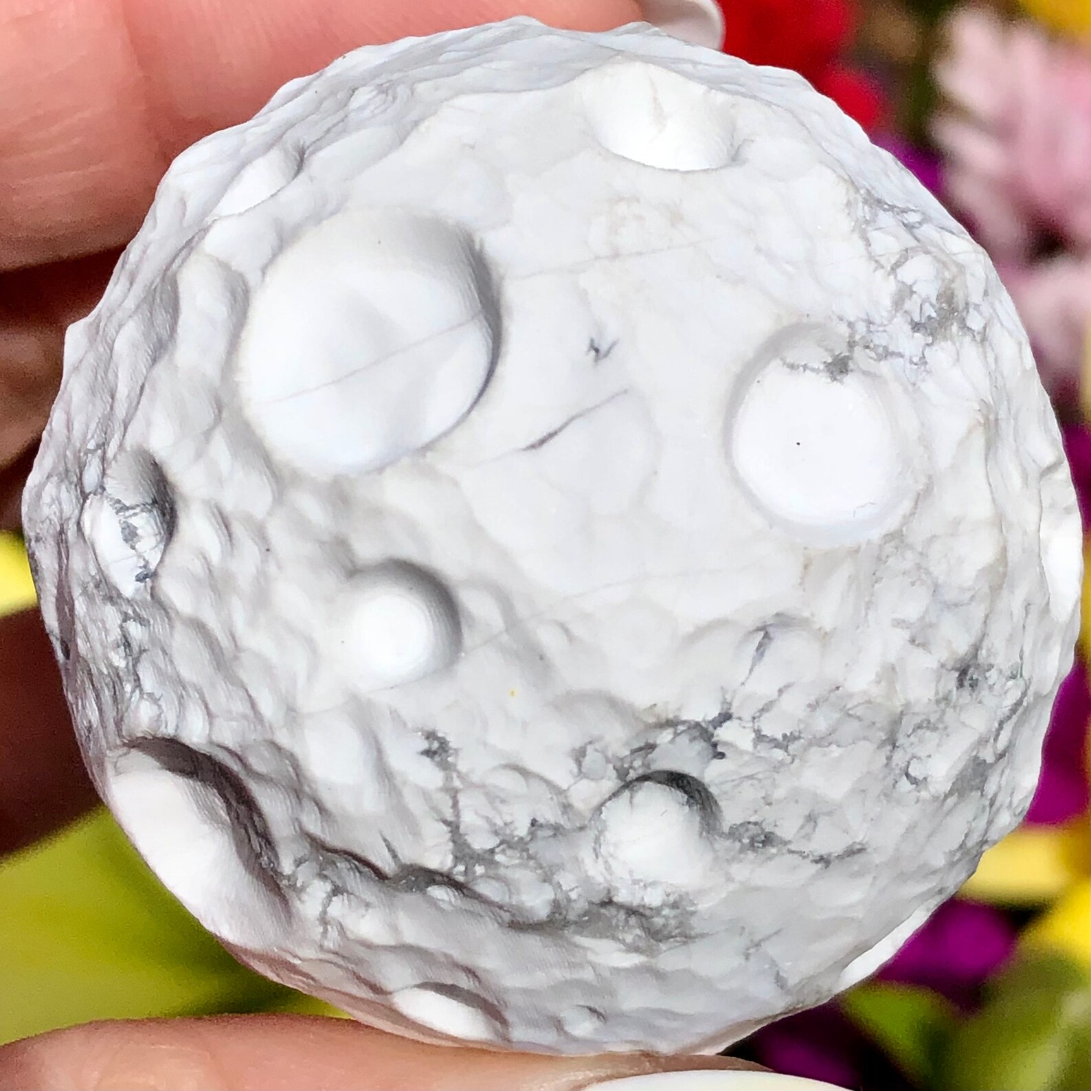 Howlite Crystal Moon Sphere 47 Mm - Etsy
