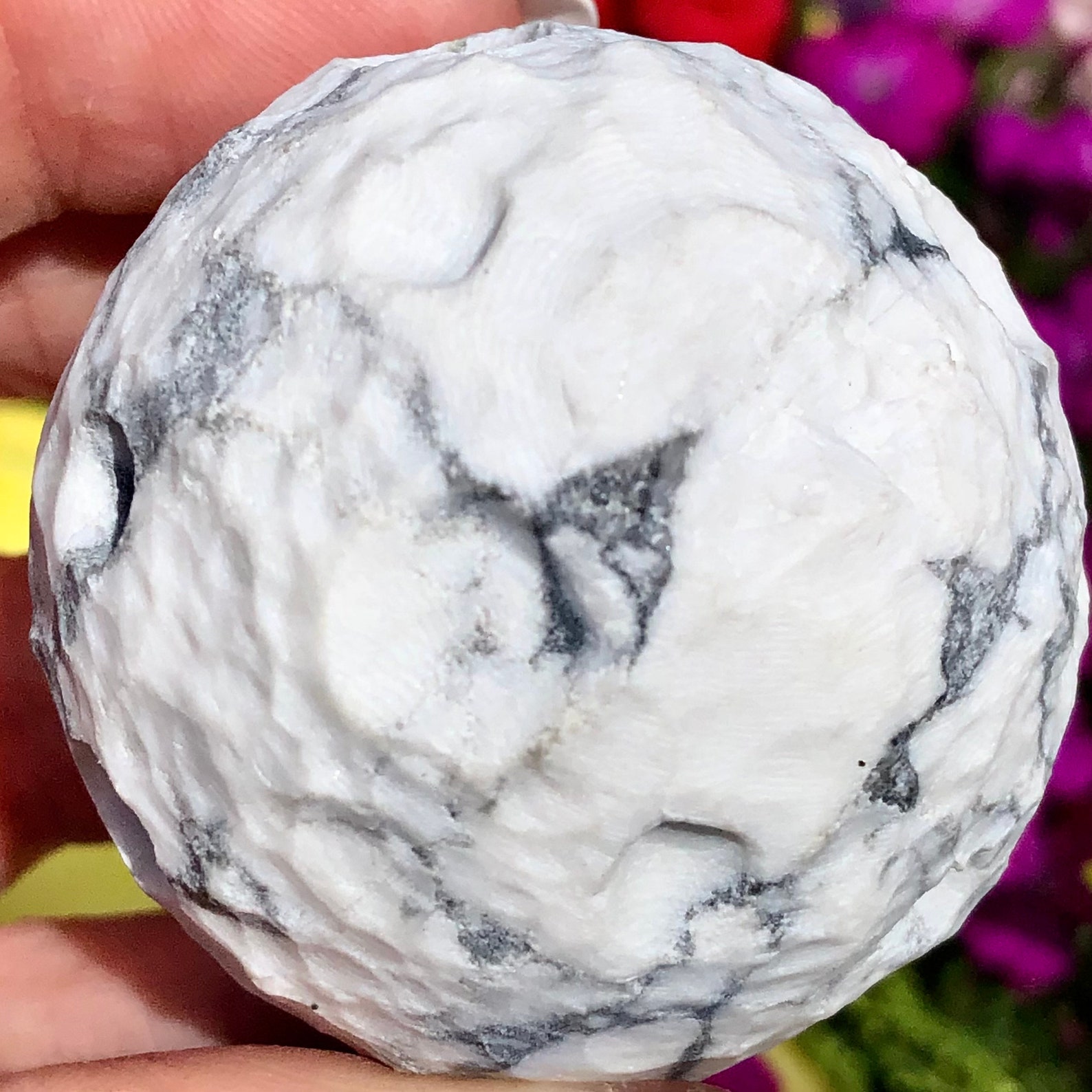 Howlite Crystal Moon Sphere 47 Mm - Etsy