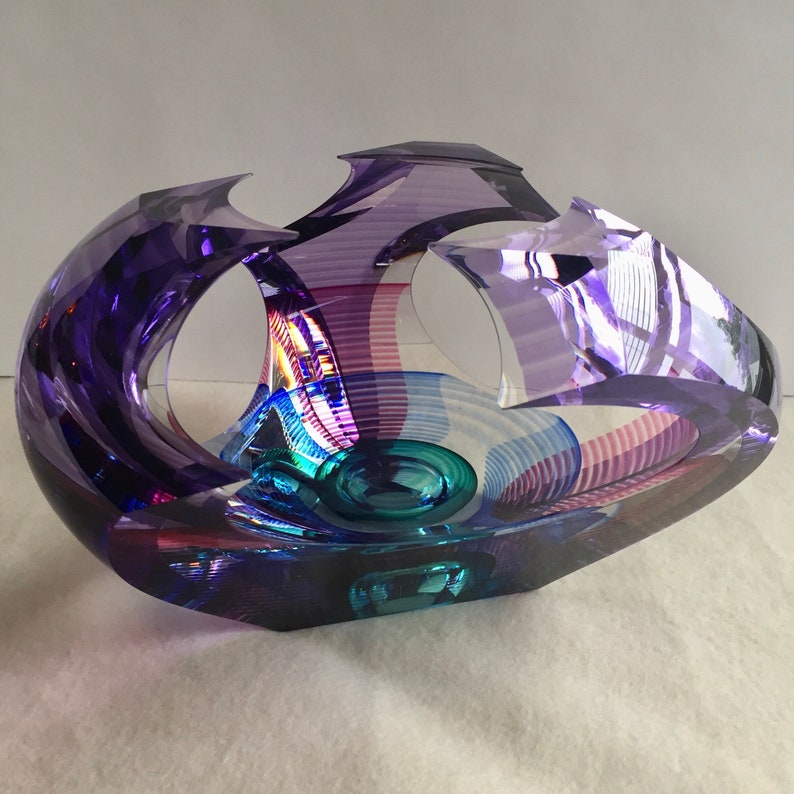 Blake Street Glass Vortex Bowl: Signed Art Glass Sculpture - Etsy