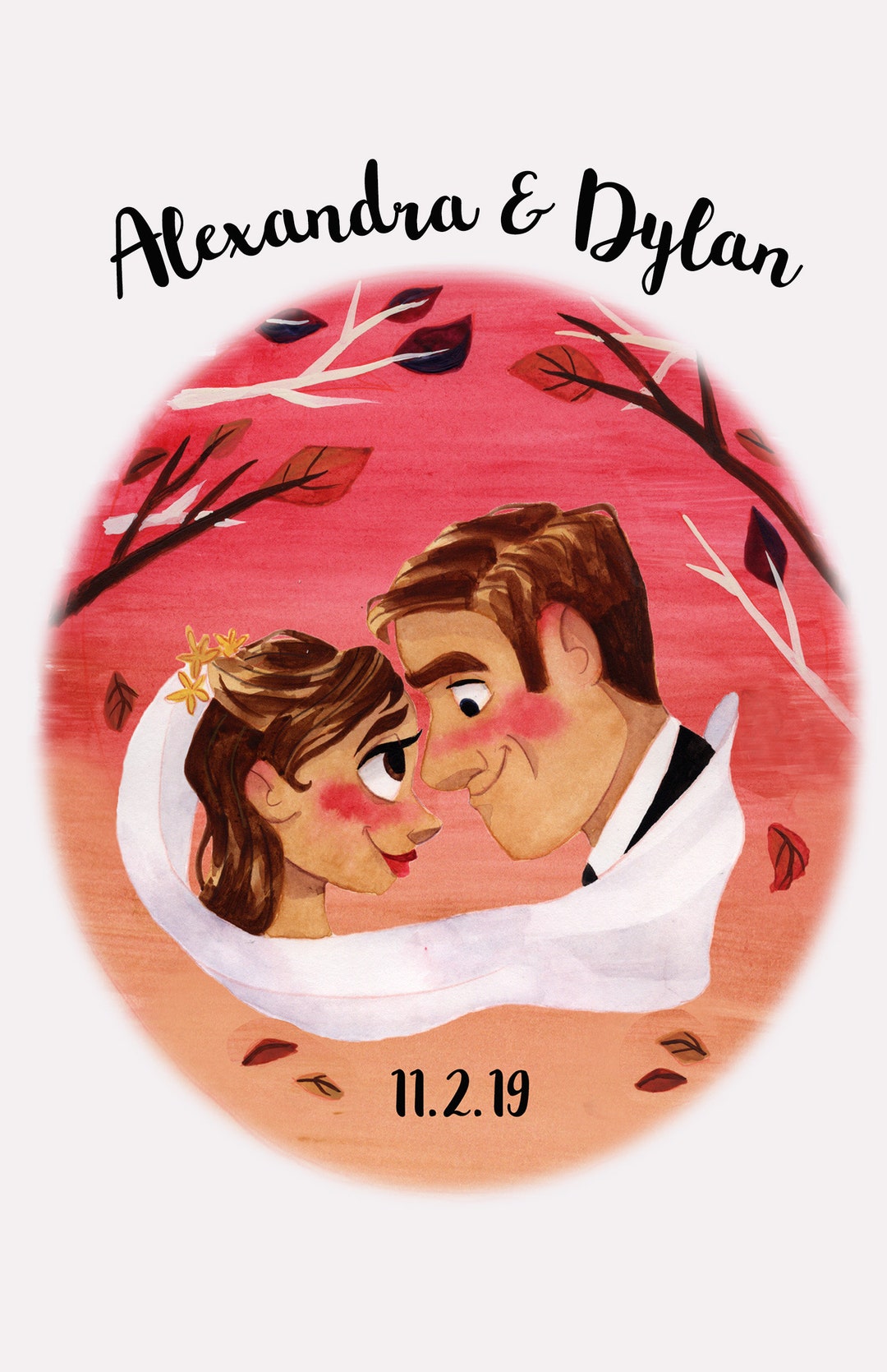 Custom Illustrated Wedding Program / Digital File - Etsy